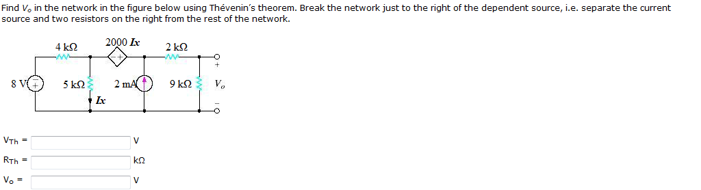 Solved Find Vo in the network in the figure below using | Chegg.com