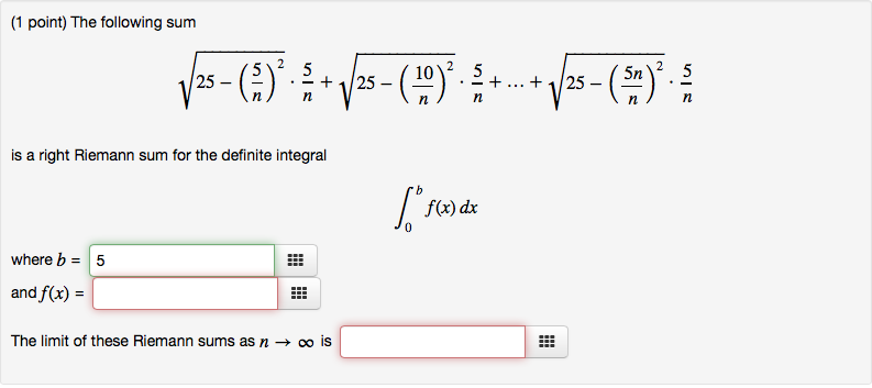 Solved The following sum is a right Riemann sum for the | Chegg.com