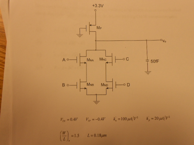 Shown is a 4-input pseudo NMOS logic gate. Calculate | Chegg.com