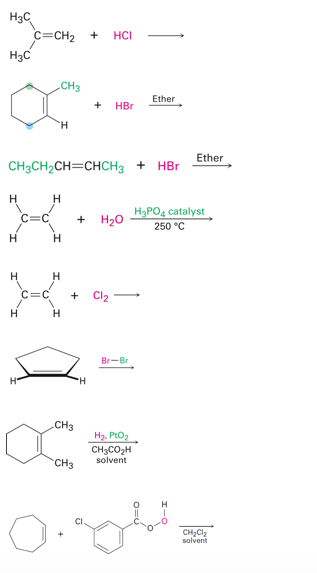Solved HaC C=CH2 + HCl → HaC CH3 Ether Ether + H20 H3PO4 | Chegg.com