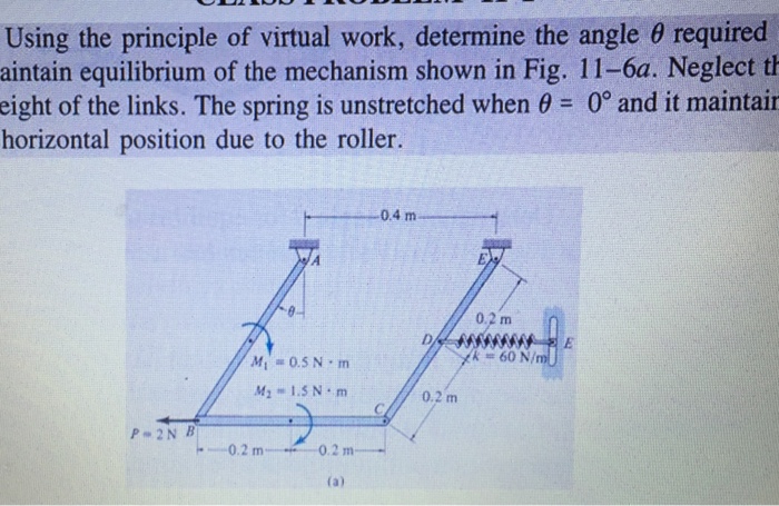 Solved Using the principle of virtual work, determine the | Chegg.com