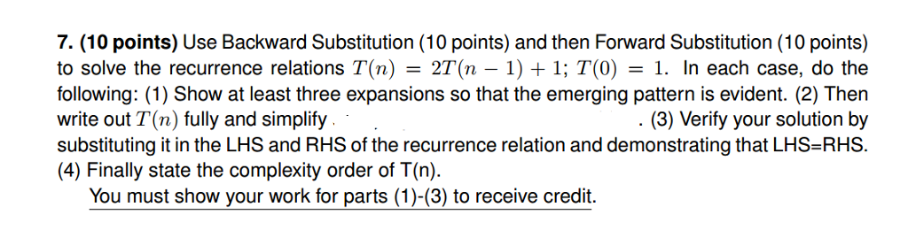 Solved Use Backward Substitution And Then Forward