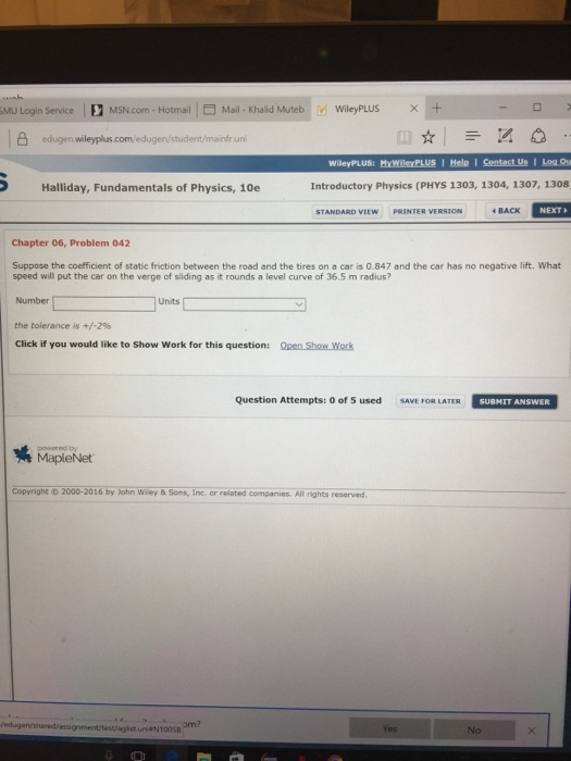 Solved Suppose The Coefficient Of Static Friction Between