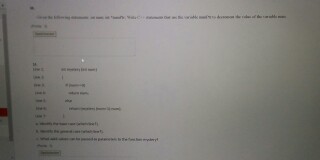 Solved line 1 void func Rec (int u, char v) line 2 if(u 0) | Chegg.com