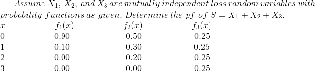 Solved Assume X1, X2, and X3 are mutually independent loss | Chegg.com