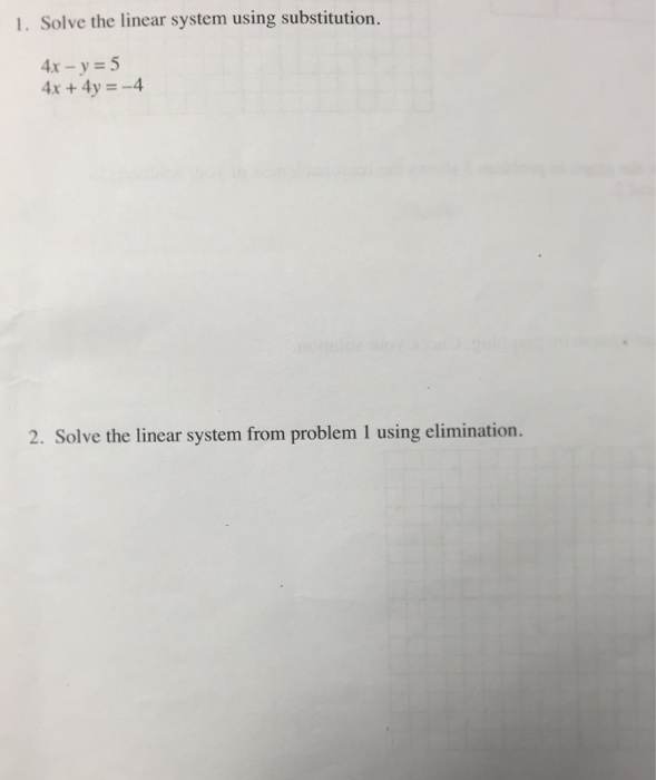 Solved Solve the linear system using substitution. 4x - y = | Chegg.com