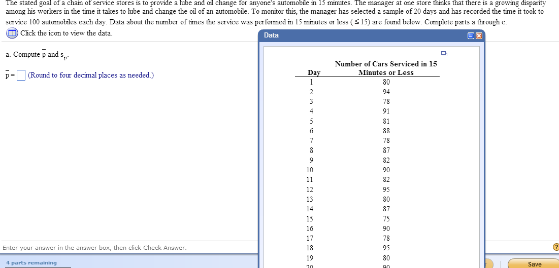 Solved Compute P and sp. Construct a P chart and determine | Chegg.com
