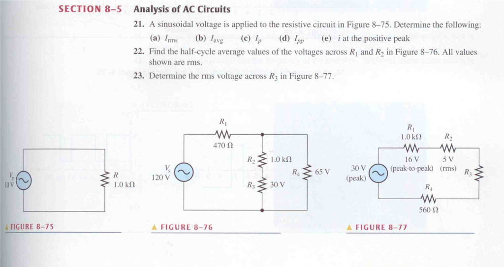Solved SECTION 8-5 Analysis of AC Circuits 21. A sinusoidal | Chegg.com