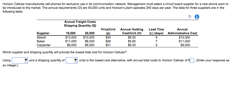 Horizon Cellular manufactures cell phones for | Chegg.com