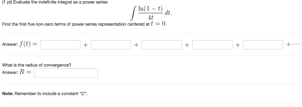 Solved Evaluate the indefinite integral as a power series | Chegg.com