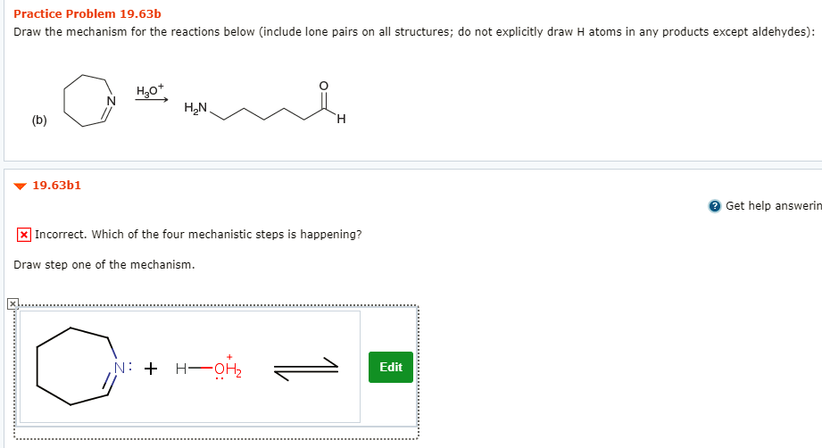 Solved Practice Problem 19.63b Draw the mechanism for the | Chegg.com
