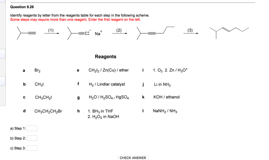 Solved Identify reagents by letter from the reagents table | Chegg.com
