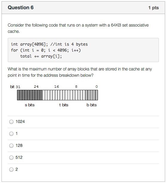 Solved Consider the following code that runs on a system | Chegg.com