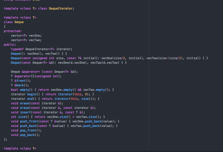 Solved Modify your Deque implementation to improve pop | Chegg.com