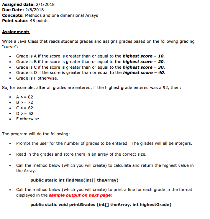 Solved Write a Java Class that reads students grades and | Chegg.com
