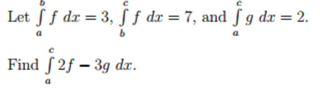 Solved 6 Let Jfdz=3,Jfdx = 7, and 1 g dx = 2. Find 2f - 3g | Chegg.com