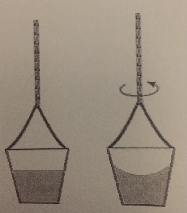 Solved I tie a bucket of water to a rope and twist the rope | Chegg.com