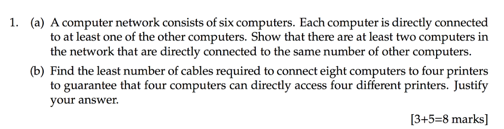 Solved A computer network consists of six computers. Each | Chegg.com