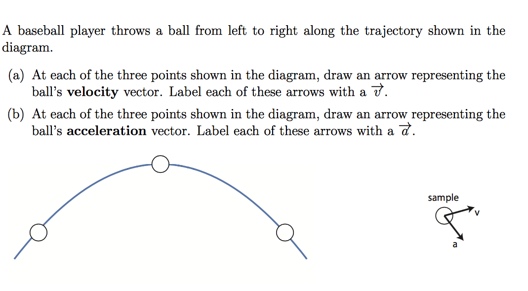 Solved A baseball player throws a ball from left to right | Chegg.com