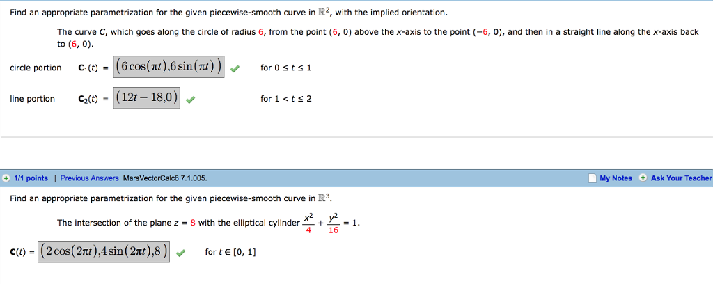 Solved Find an appropriate parametrization for the given | Chegg.com