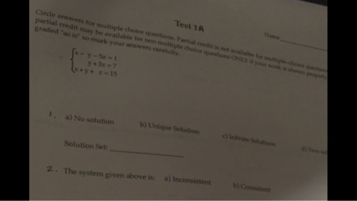 Solved Circle answers for multiple choice questions. Partial | Chegg.com