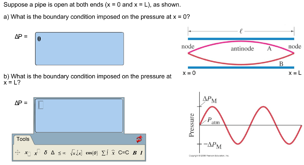 Solved Suppose a pipe is open at both ends (x0 and x L), as | Chegg.com