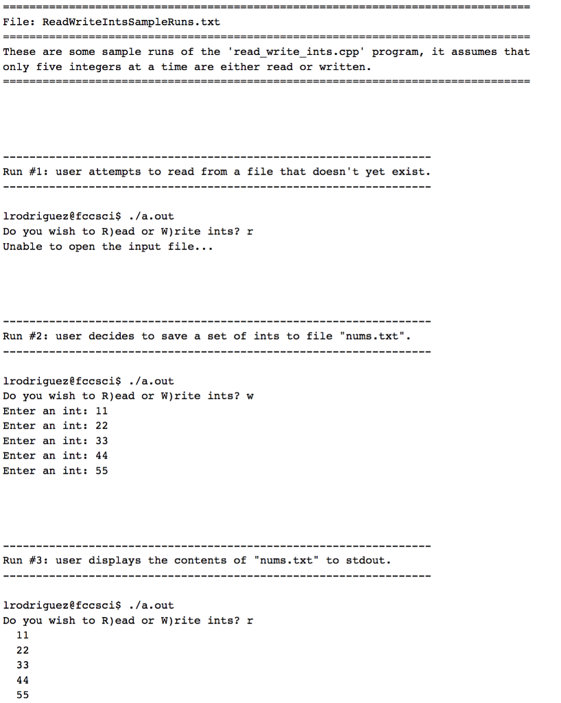 Solved HW09: Read/Write File Ints Now that we've had a taste | Chegg.com