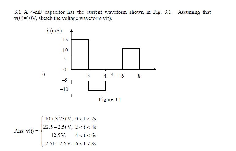 Solved A 4-mF capacitor has the current waveform shown in | Chegg.com