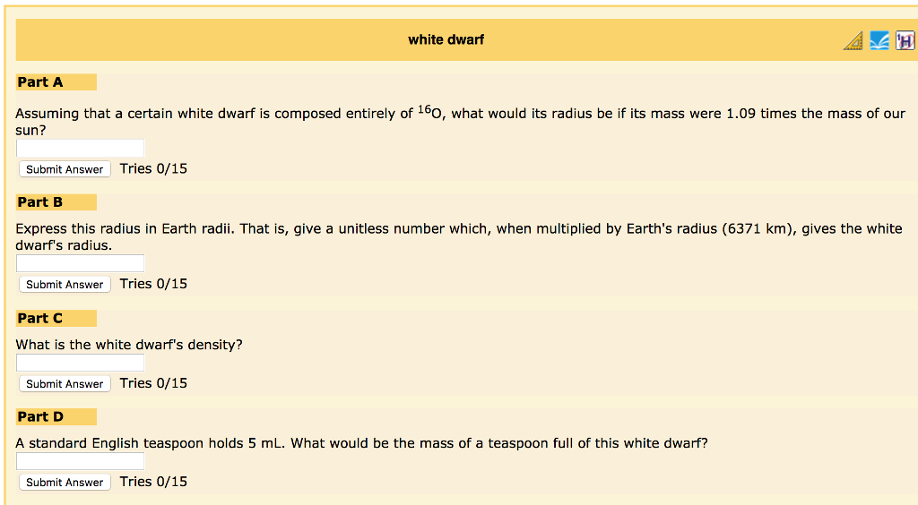 Solved white dwarf Part A Assuming that a certain white | Chegg.com