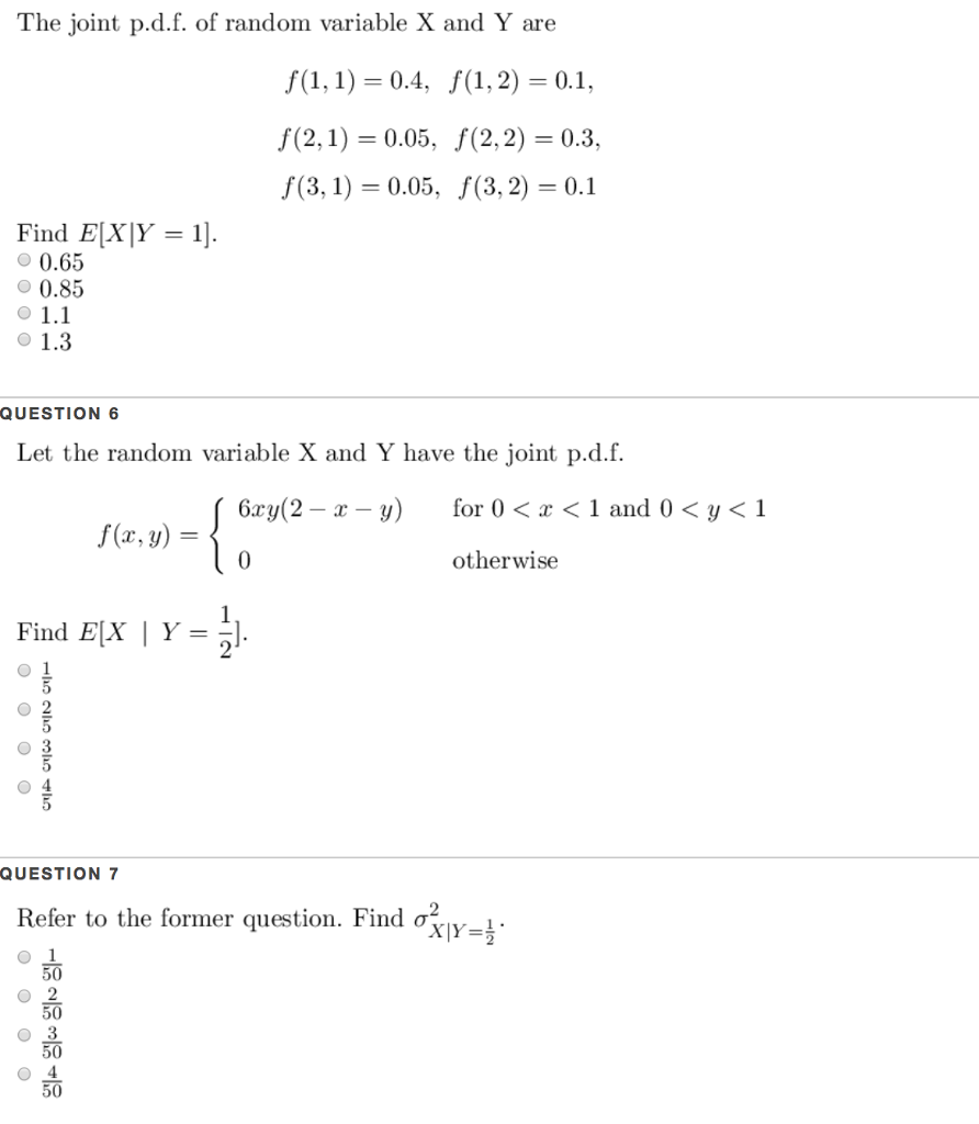 Solved The joint p.d.f. of random variable X and Y are | Chegg.com