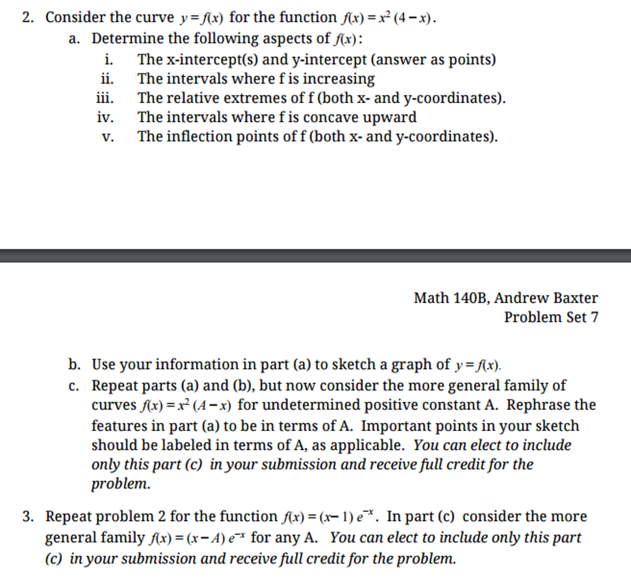Solved Consider the curve y = f(x) for the function f(x) = | Chegg.com