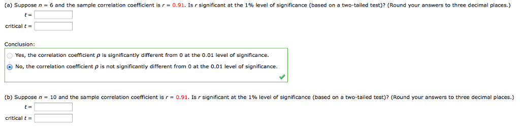Solved Suppose N 6 And The Sample Correlation Coefficient 2601