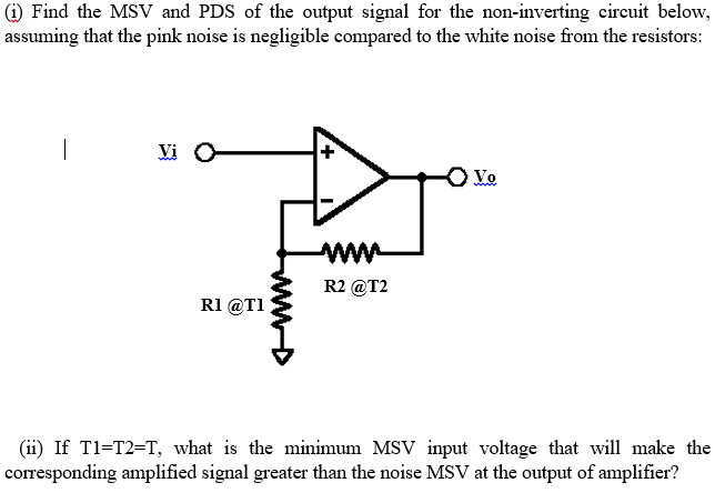 Find the MSV and PDS of the output signal for the | Chegg.com