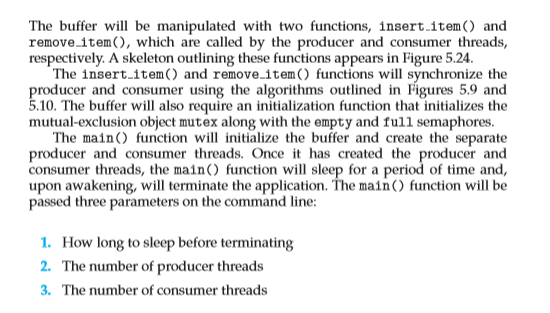 Solved Project 3-Producer-Consumer Problenm In Section | Chegg.com