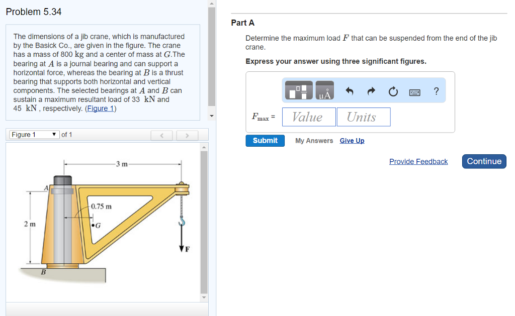 Solved Problem 5.34 Part A The dimensions of a jib crane, | Chegg.com