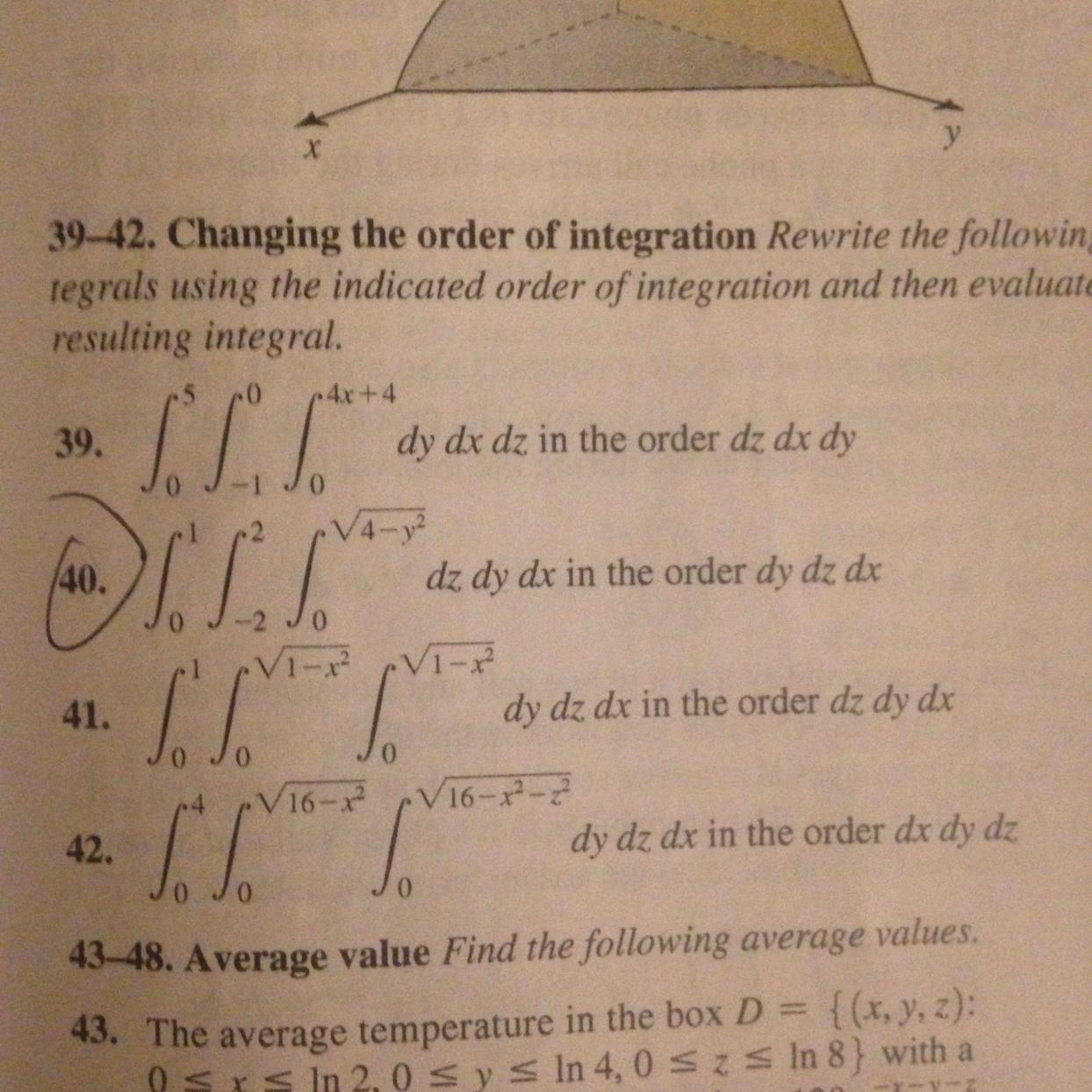 Solved 39-42. Changing the order of integration Rewrite the | Chegg.com