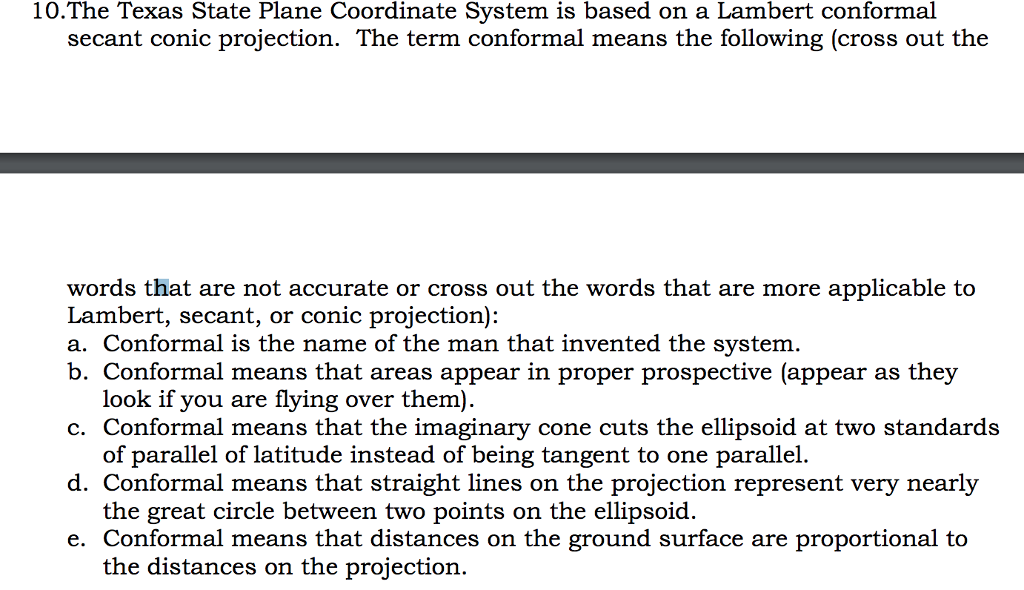 Solved 10.The Texas State Plane Coordinate System is based | Chegg.com