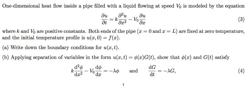 Solved One-dimensional heat flow inside a pipe filled with a | Chegg.com