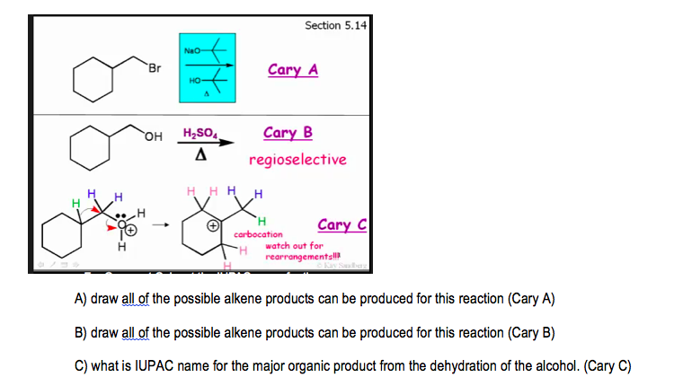 Solved Draw all of the possible alkene products can be | Chegg.com