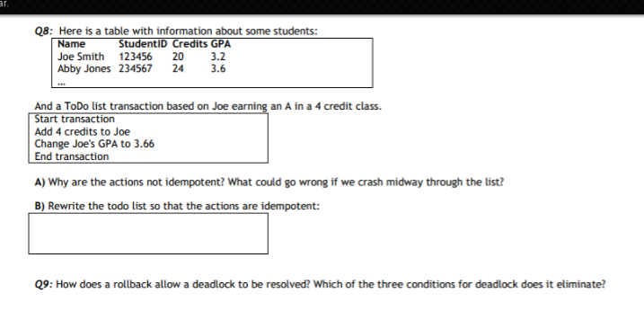 Solved Here is a table with information about some students: | Chegg.com