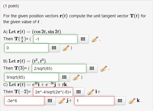 Solved For the given position vectors r(t) compute the unit | Chegg.com