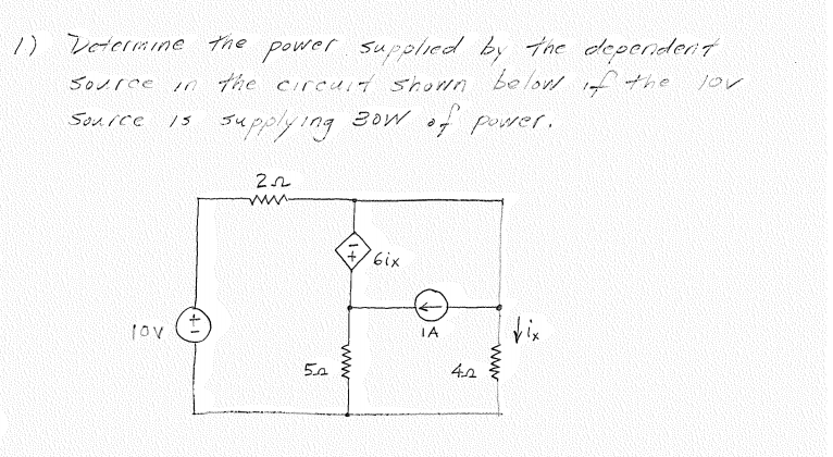 Solved 1) Determine the power supplied by the dependent | Chegg.com