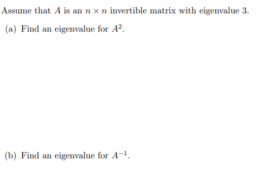 Solved (a) Find an eigenvalue for A2 | Chegg.com