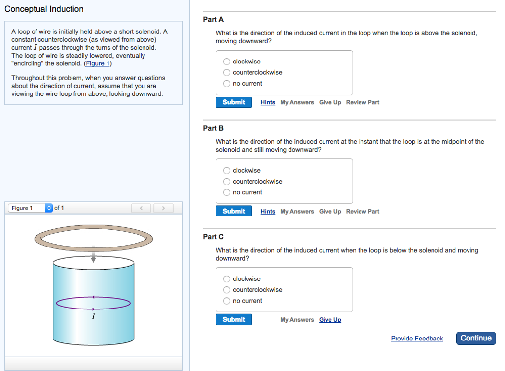 Solved A loop of wire is initially held above a short | Chegg.com