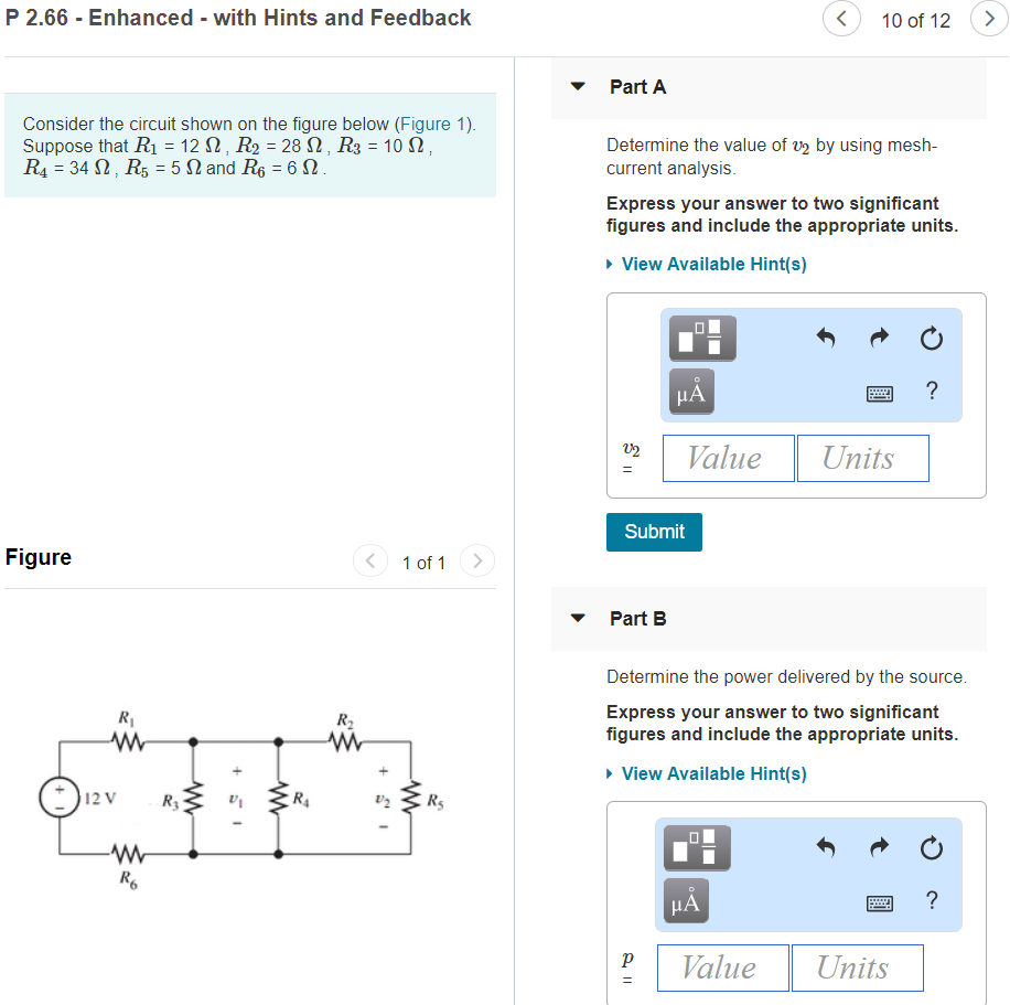Solved P 2.66 Enhanced - with Hints and Feedback 10 of 12> | Chegg.com