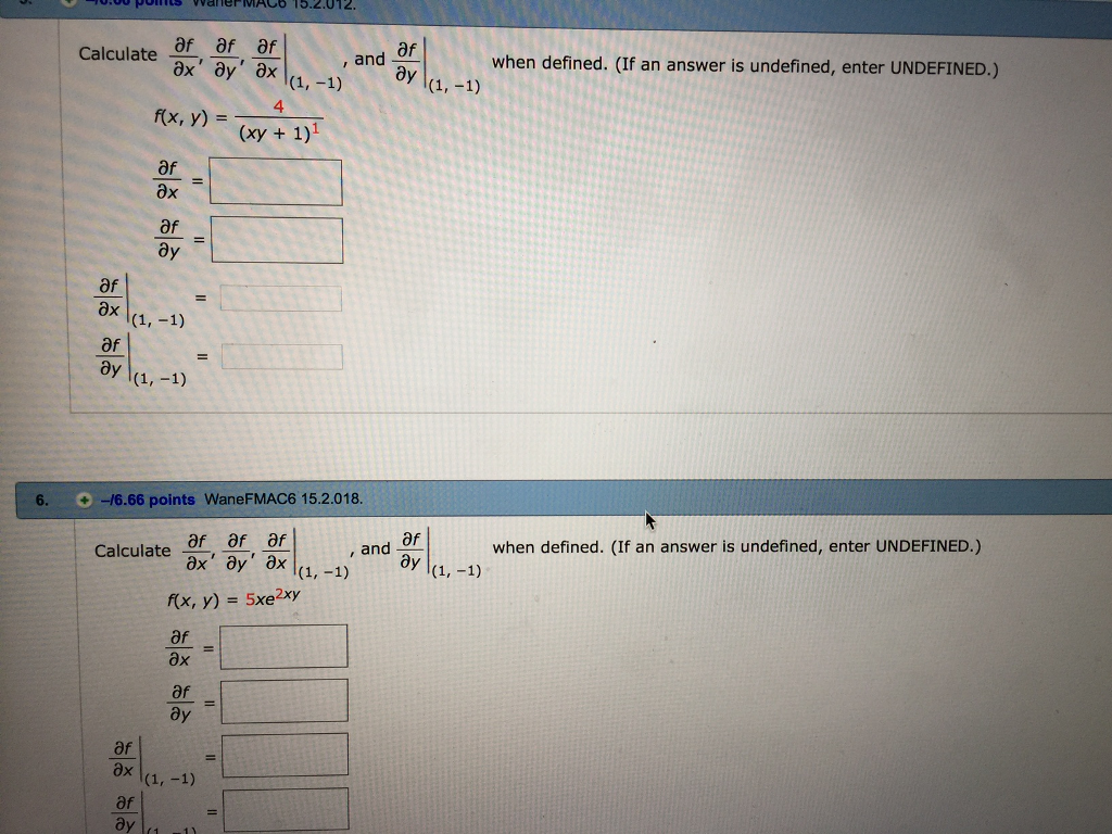 Solved Calculate partial differential f/partial differential | Chegg.com