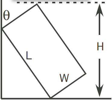 Solved A rectangular box of length L and width W rests | Chegg.com