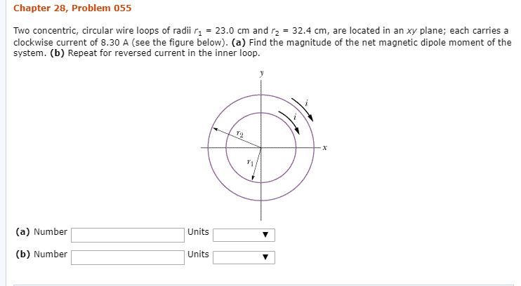 Solved Chapter 28, Problem 055 Two concentric, circular wire | Chegg.com