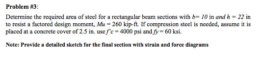 Solved Determine the required area of steel for a | Chegg.com