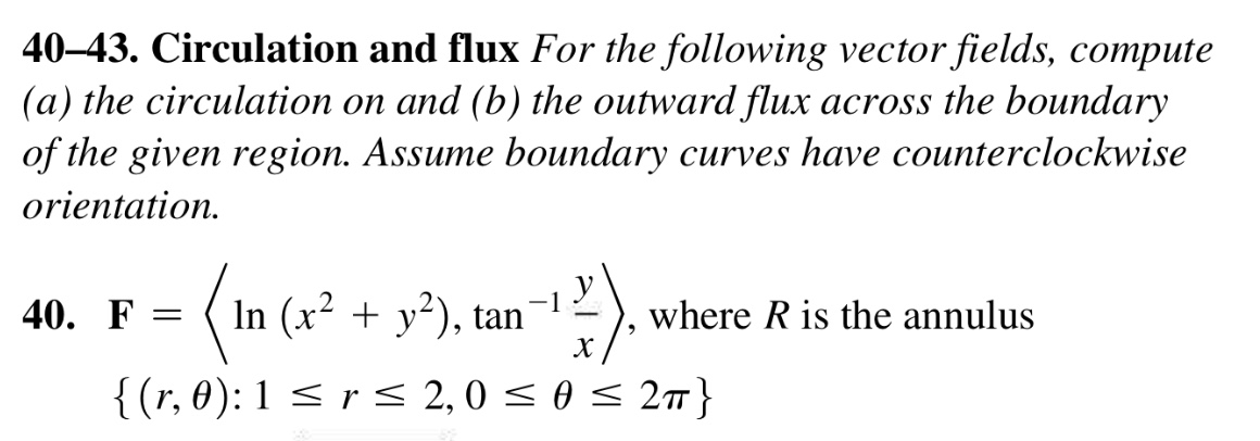 Solved 40-43. Circulation and flux For the following vector | Chegg.com